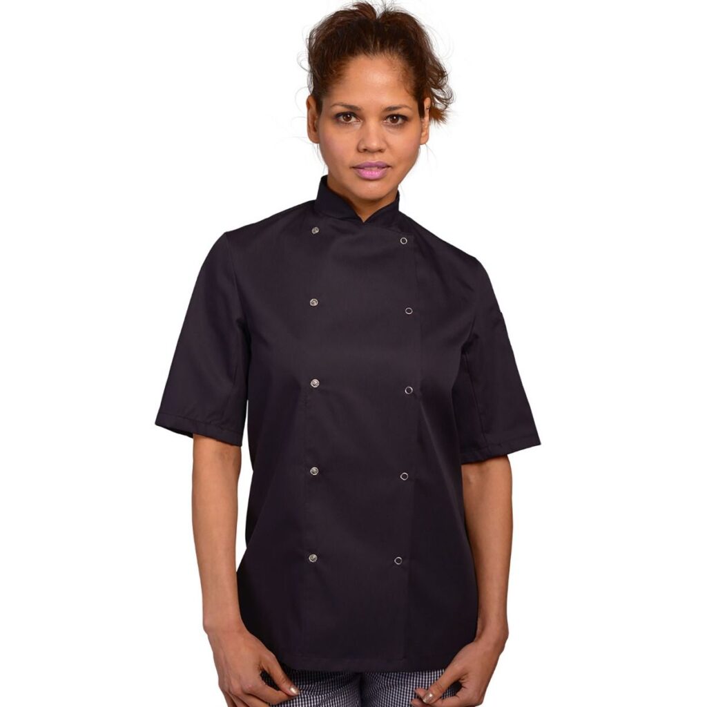 AFD Short Sleeve Chefs Jacket with CoolMax Black – HH Products